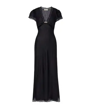 Rixo Lace Trim Mid-length Dress - Black