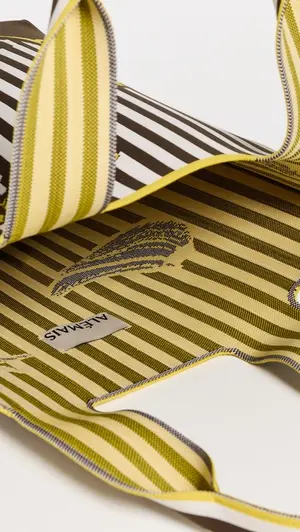 ALEMAIS Mona Jacquard Shopper Tote With Fish And Banana Graphics