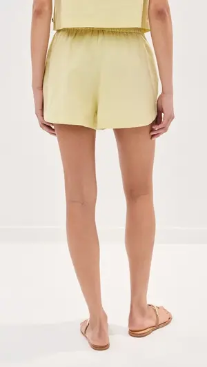 LE BOP Estelle Linen Shorts - Honeydew