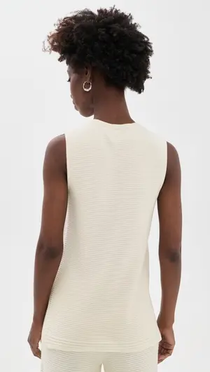 LA LIGNE Crochet Crewneck Sleeveless Top