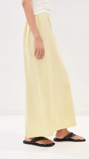 LE BOP Vanessa Linen Maxi Skirt - Honeydew