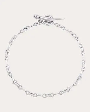 GABRIELA ARTIGAS Diamond Pavé 10mm Connector Bracelet - Silver
