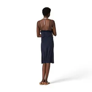 Miu Miu Embroidered Marocain Crepe V-neck Dress With Fringed Trim