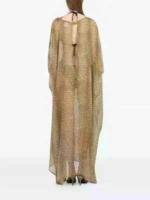 Roberto Cavalli Leopard-print Kaftan Dress