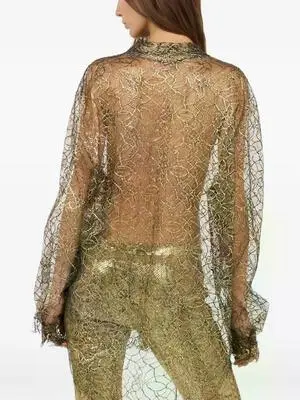 Roberto Cavalli Embroidered Lace Shirt