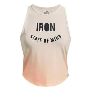 Under Armour Project Rock Cropped Tank - Beige/black