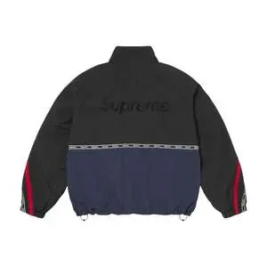 Supreme Logo Taping Track Jacket - Black/navy