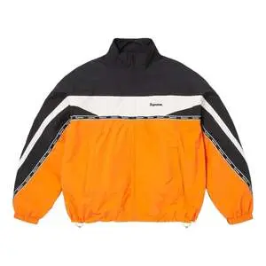 Supreme Logo Taping Track Jacket - Black/orange