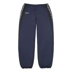 Supreme Ss26 Logo Taping Track Pant 'navy - Black/navy