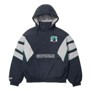 Supreme X Salem Ss26 Half Zip Stadium Jacket - Navy