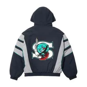 Supreme X Salem Ss26 Half Zip Stadium Jacket - Navy