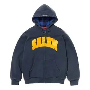 Supreme X Salem Ss26 Zip Up Hooded Sweatshirt - Navy