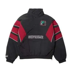 Supreme X Salem Ss26 Half Zip Stadium Jacket - Black/red