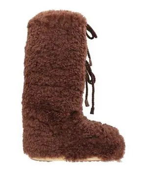 Moon Boot Padded Shearling Lace-up Boots - Brown