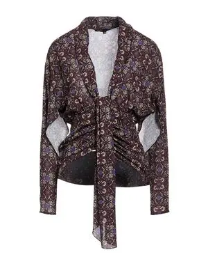 BABYLON Floral Print Crepe V-neck Top