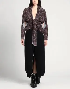 BABYLON Floral Print Crepe V-neck Top