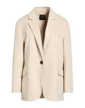 BRERAS MILANO Wool Blend Single-breasted Blazer - Ivory