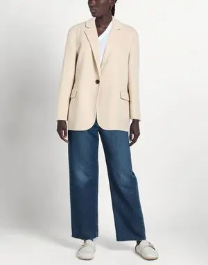 BRERAS MILANO Wool Blend Single-breasted Blazer - Ivory