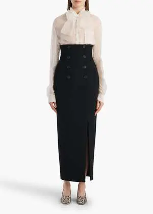 Khaite Allie Ruched Silk Organza Shirt - Chalk