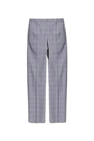 Versace Wool Plaid Trousers - Grey