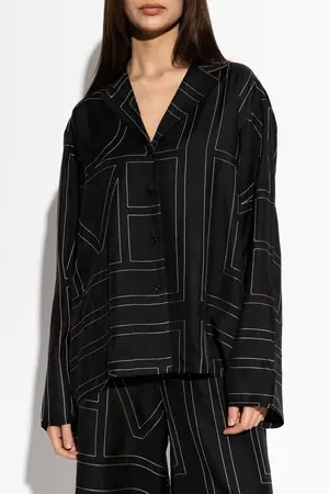 TOTEME Silk Shirt With Geometric Contrast Stitching