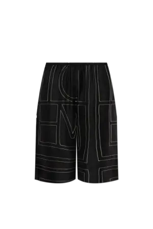 TOTEME Silk Printed Relaxed Fit Knee Length Shorts