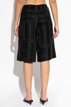 TOTEME Silk Printed Relaxed Fit Knee Length Shorts