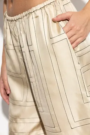 TOTEME Silk Geometric Print Relaxed Fit Thigh Length Shorts