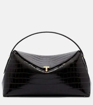 TOTEME T-lock Leather Tote Bag - Brown
