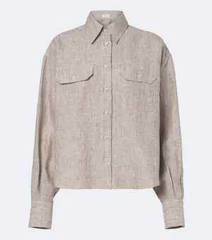 Brunello Cucinelli Linen Shirt Grey