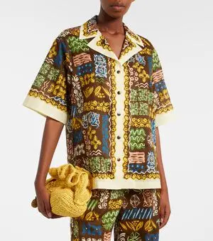 ALEMAIS Minnie Printed Cotton Bowling Shirt