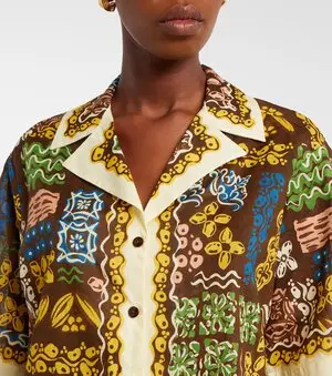 ALEMAIS Minnie Printed Cotton Bowling Shirt