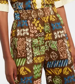ALEMAIS Minnie Printed Cotton Wide-leg Pants - Multicoloured