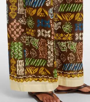 ALEMAIS Minnie Printed Cotton Wide-leg Pants - Multicoloured