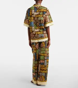 ALEMAIS Minnie Printed Cotton Wide-leg Pants - Multicoloured