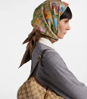 Gucci Gg Flora Silk Twill Scarf - Multicoloured