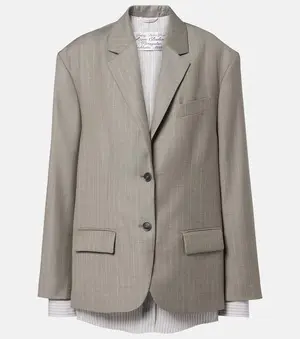 Acne Studios Striped Wool Jacket - Grey