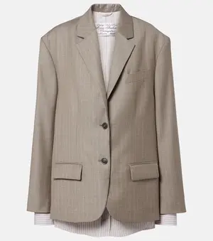 Acne Studios Striped Wool Jacket - Grey