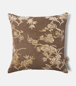 THE HOUSE OF LYRIA Cotognastro Cotton And Linen-blend Cushion - Brown
