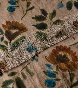 THE HOUSE OF LYRIA Sollievo Floral Linen Tablecloth - Multicoloured