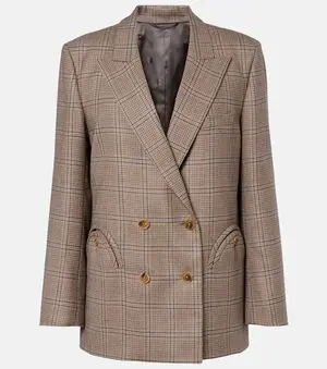 BLAZÉ MILANO Everynight Checked Double-breasted Wool Blazer