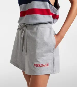 Versace Logo Cotton Jersey Shorts