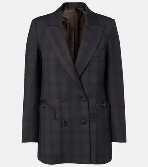 BLAZÉ MILANO Everyday Checked Virgin Wool Blazer - Grey