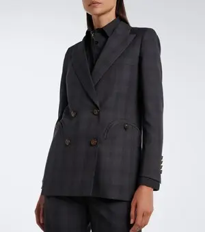 BLAZÉ MILANO Everyday Checked Virgin Wool Blazer - Grey