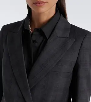 BLAZÉ MILANO Checked Virgin Wool Blazer - Grey