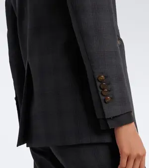 BLAZÉ MILANO Checked Virgin Wool Blazer - Grey