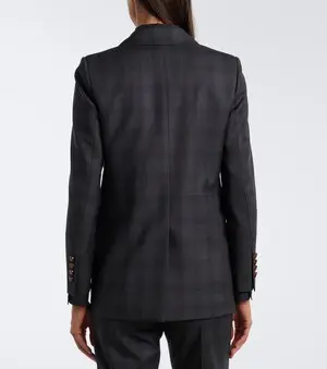 BLAZÉ MILANO Checked Virgin Wool Blazer - Grey