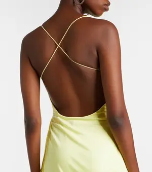 Versace Medusa Draped Jersey Gown - Yellow