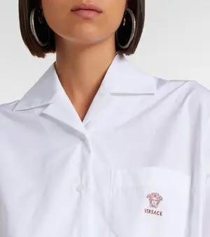 Versace Belted Cotton Poplin Minidress