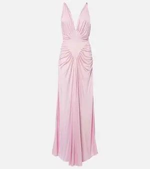 Versace Draped Jersey Gown Pastel